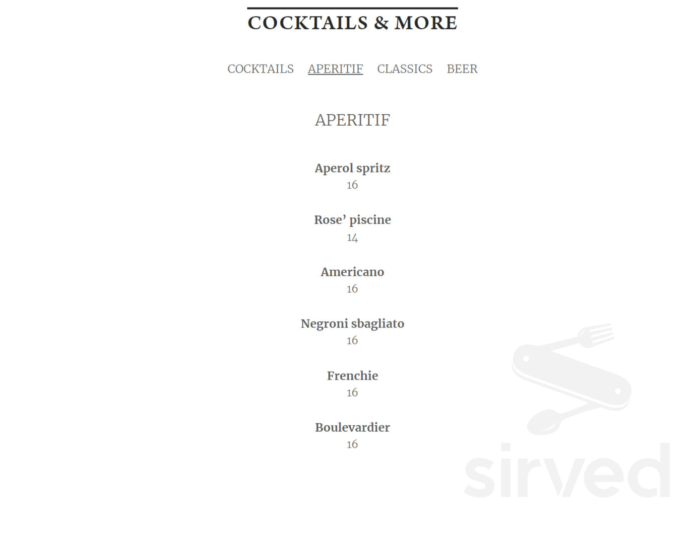 Mamo menu in New York, New York, USA