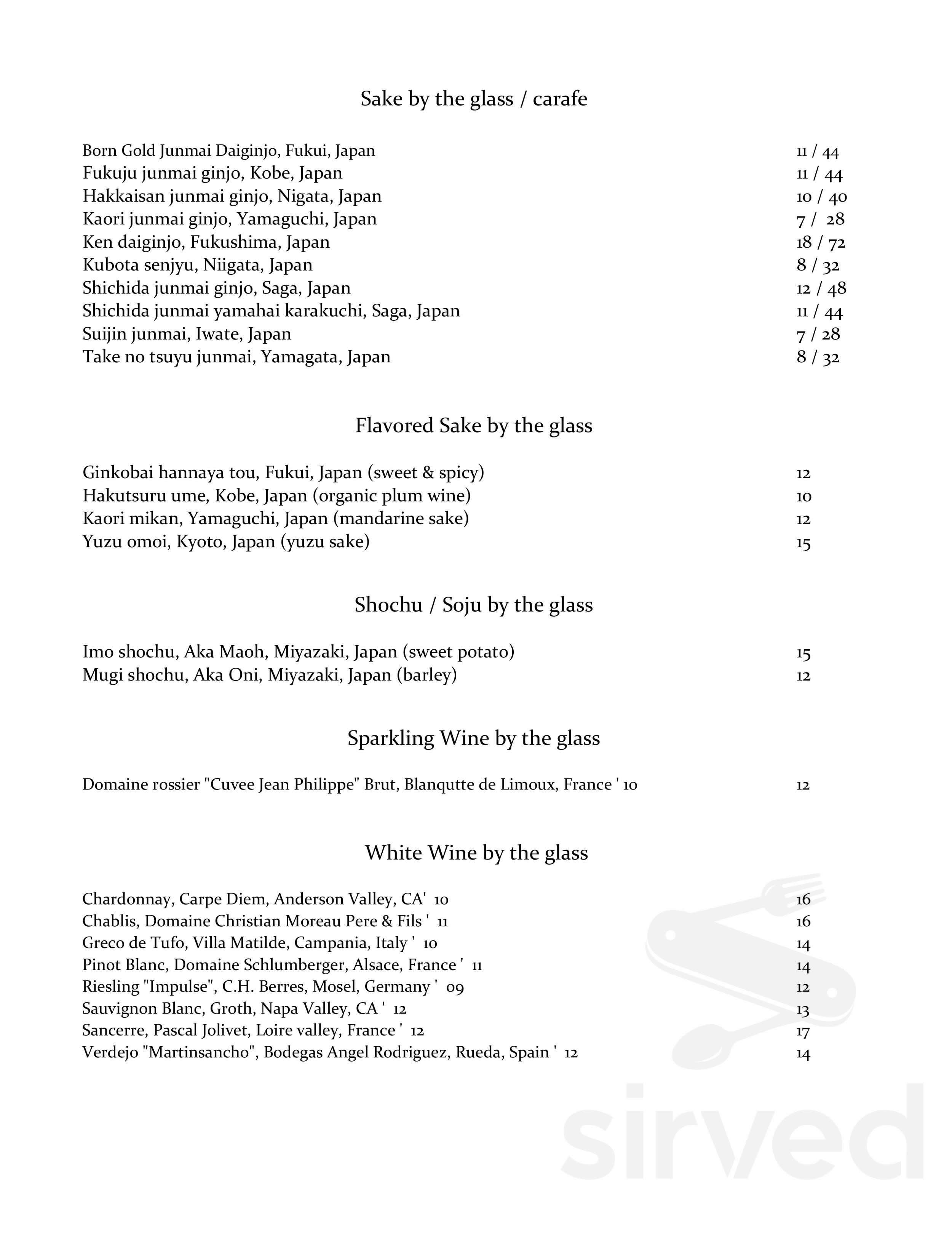 n/naka menu in Los Angeles, California, USA