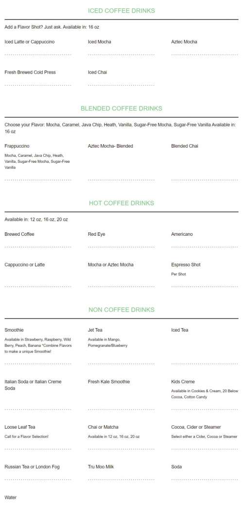 Cally's Cafe & Coffee menu in Fergus Falls, Minnesota, USA