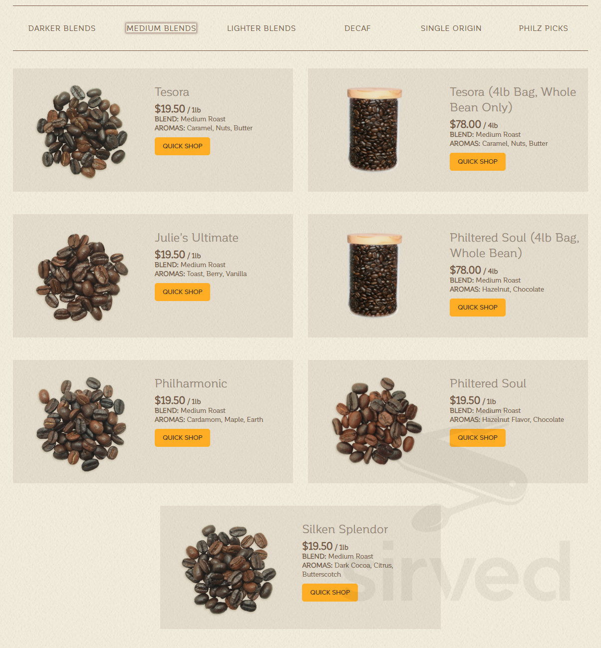 Philz Coffee menu in Cupertino, California, USA