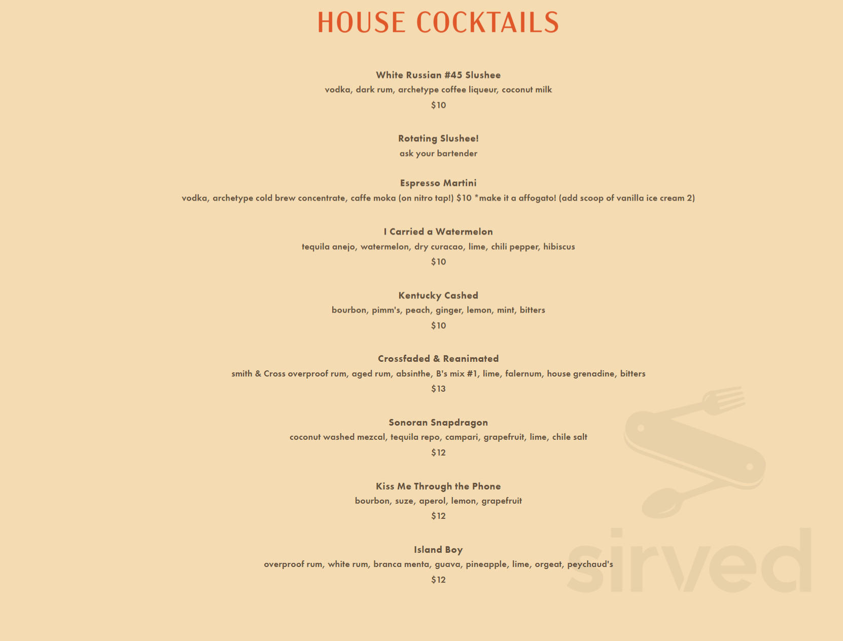 Fizzy's Fountain & Liquors menu in Omaha, Nebraska, USA