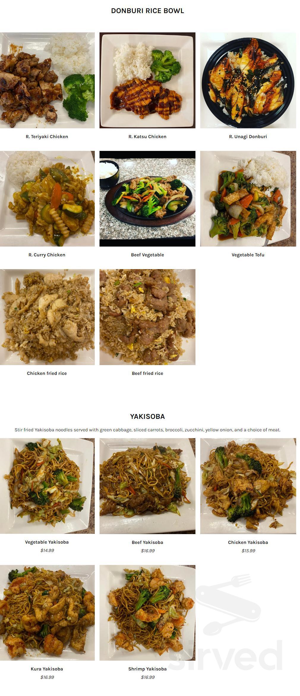 Kura Sushi menu in Portland, Oregon, USA