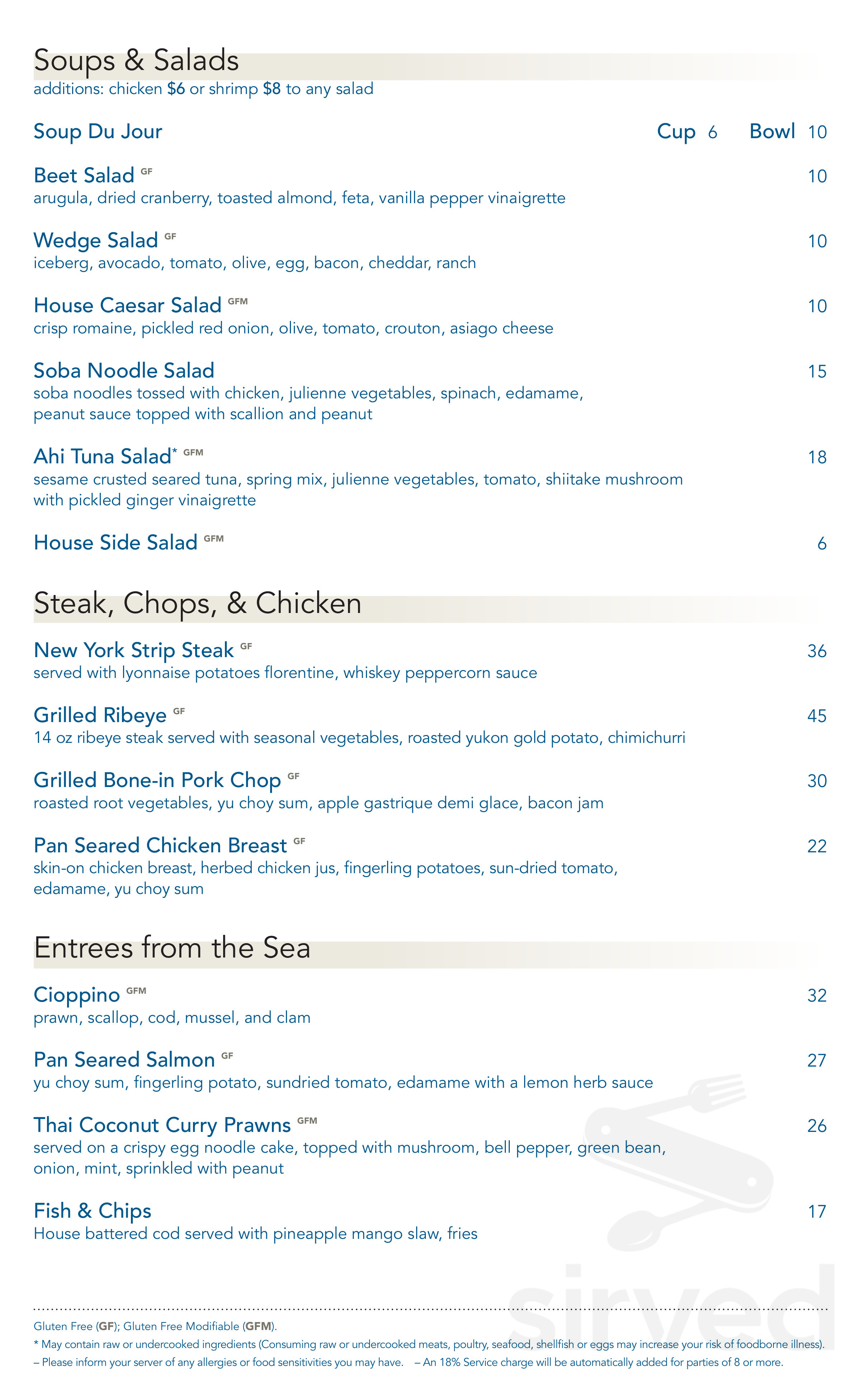 Two60 Kitchen + Bar menu in Fairfield, California, USA