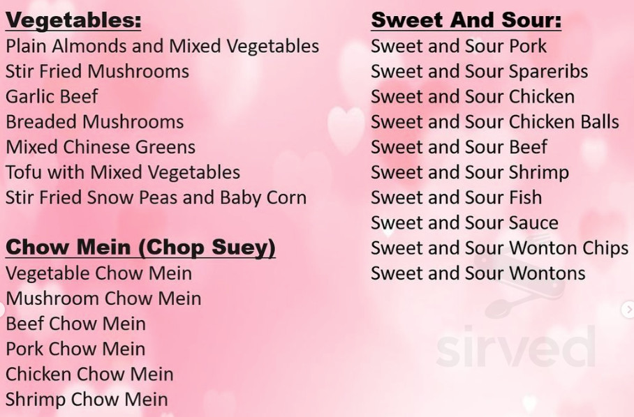 Yummy Chow Chinese Restaurant menus in Delhi, Ontario, Canada