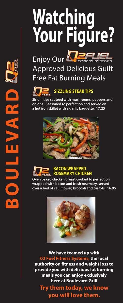 Boulevard Grill menu in Sarnia, Ontario, Canada