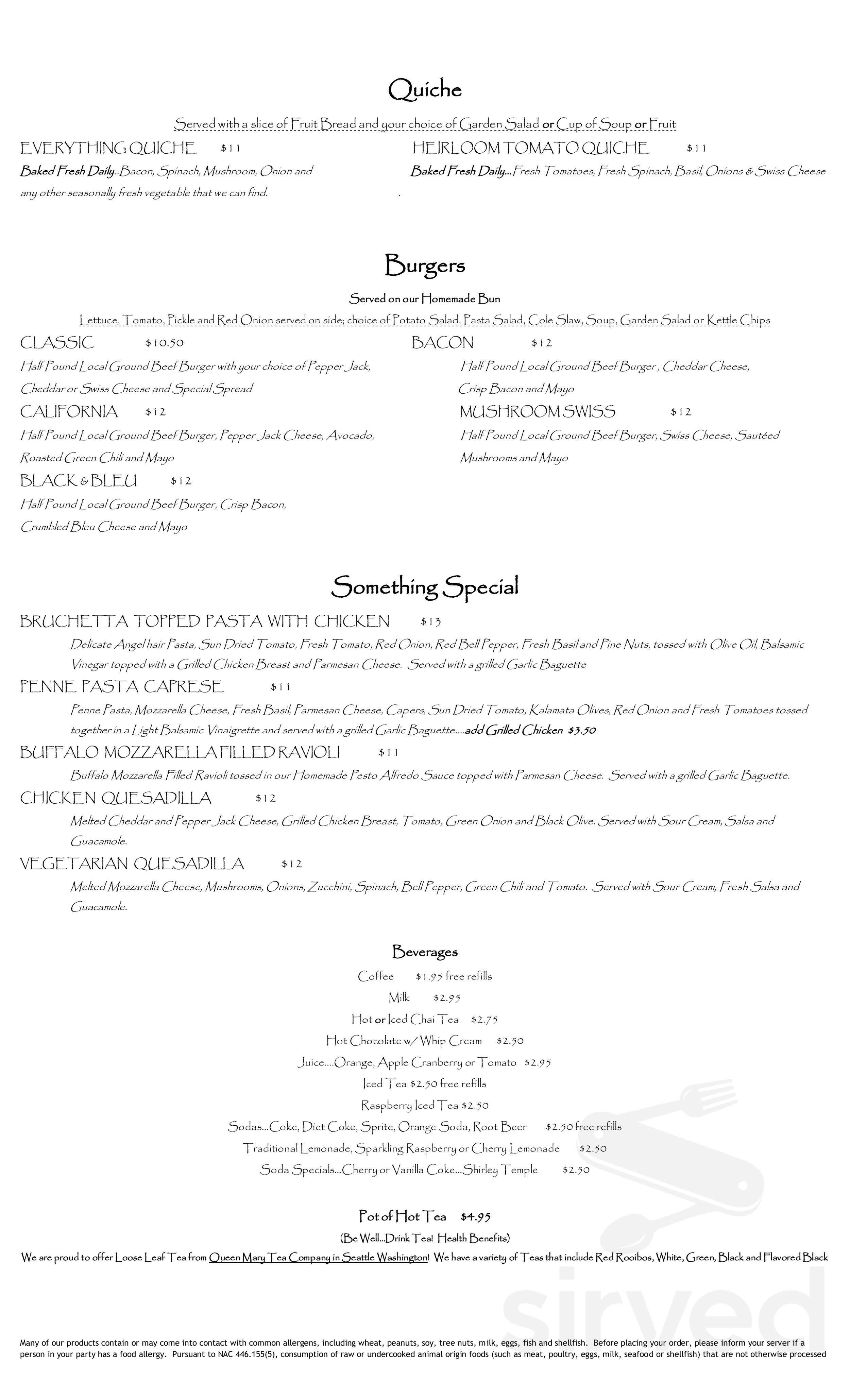 Menu - Fallon NV's The Courtyard Cafe & Bakery | Sirved