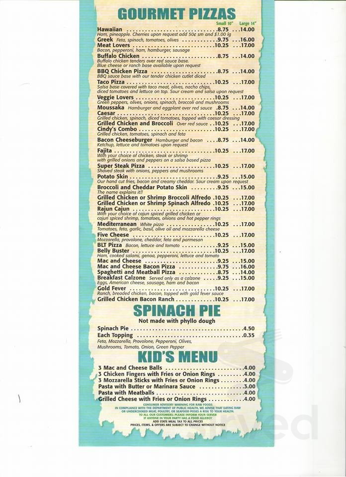 Riverside Pizza menus in Thompson, Connecticut, United States
