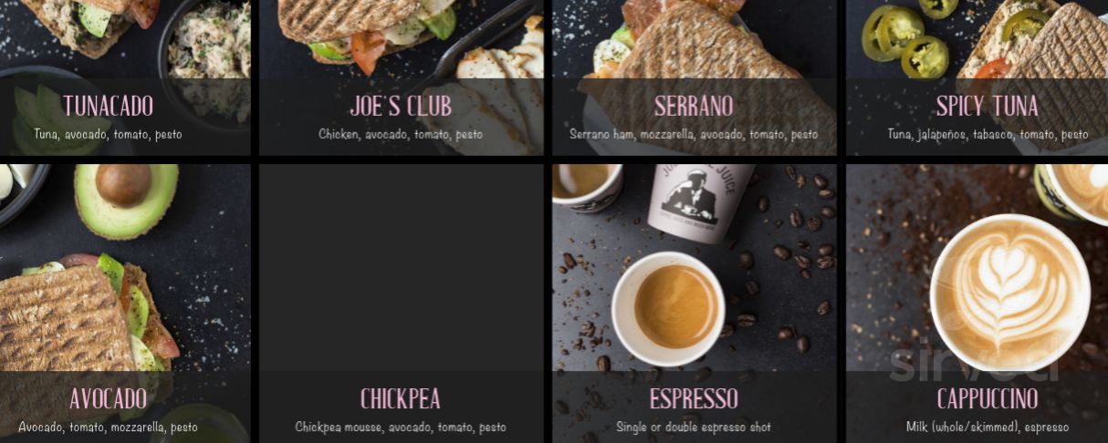 JOE & THE JUICE menu in Miami, Florida, USA