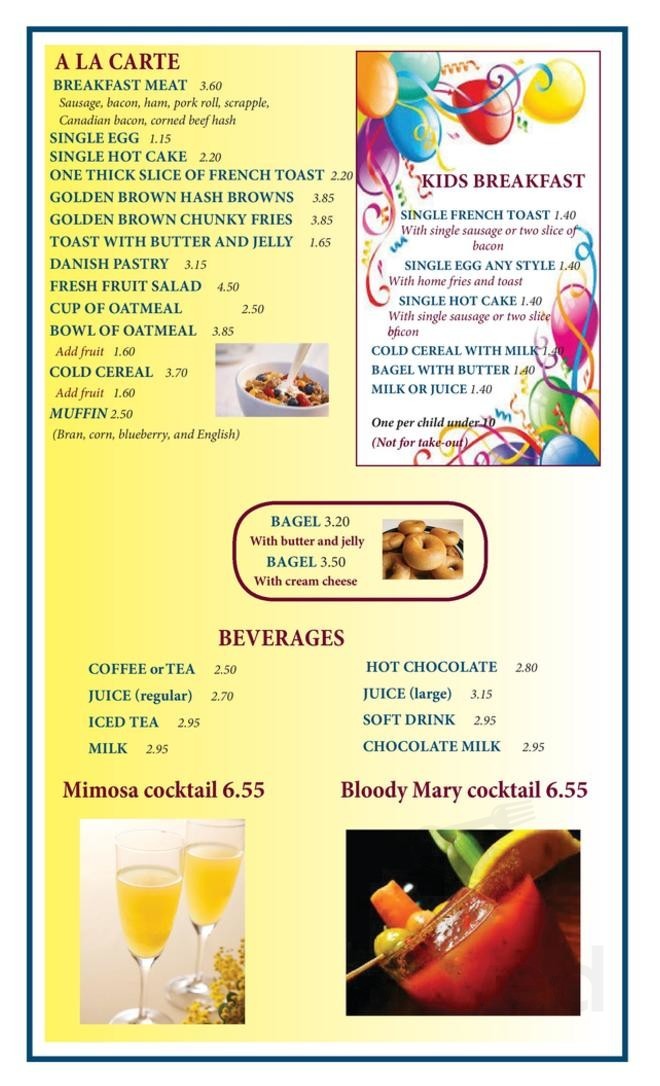 Menu for Golden Dawn Diner in Hamilton Township, NJ | Sirved