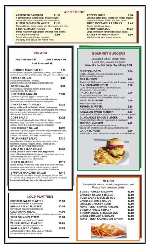 Golden Dawn Diner menu in Hamilton Township, New Jersey, USA