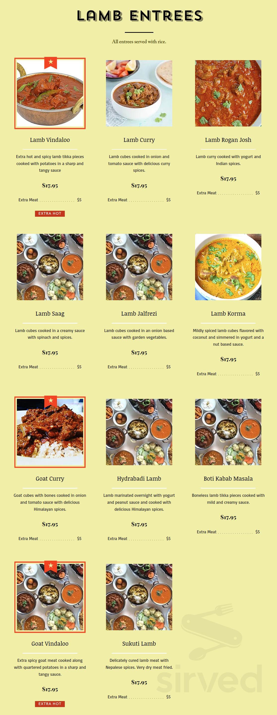 Lumbini Restaurant menu in Baltimore, Maryland, USA