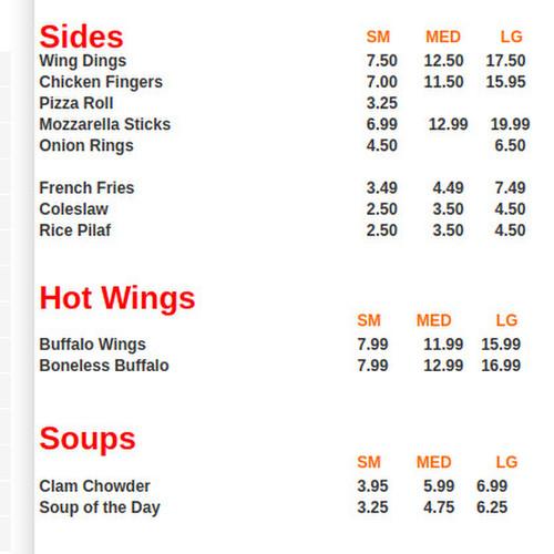 Liberty Bell Restaurant menu in Stoneham, Massachusetts, USA