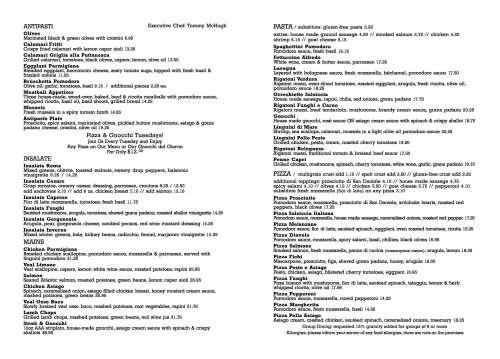 IL FORNELLO menu in Oakville, Ontario, Canada