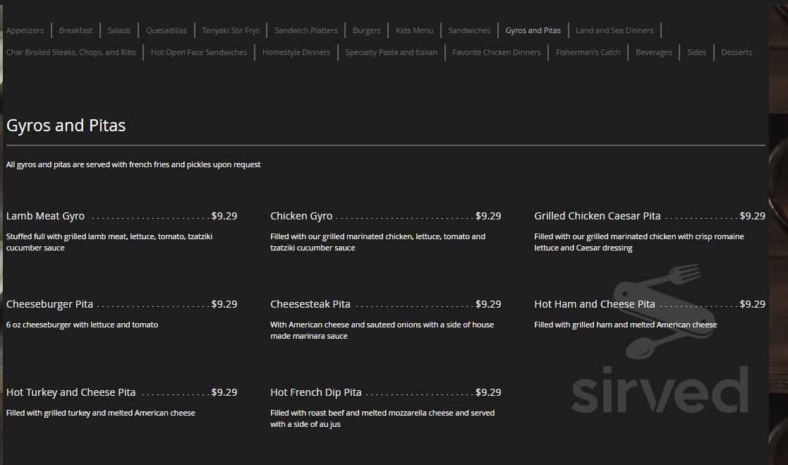 Middlesex Diner menus in Carlisle, Pennsylvania, United States