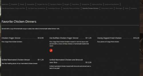 Middlesex Diner menu in Carlisle, Pennsylvania, USA