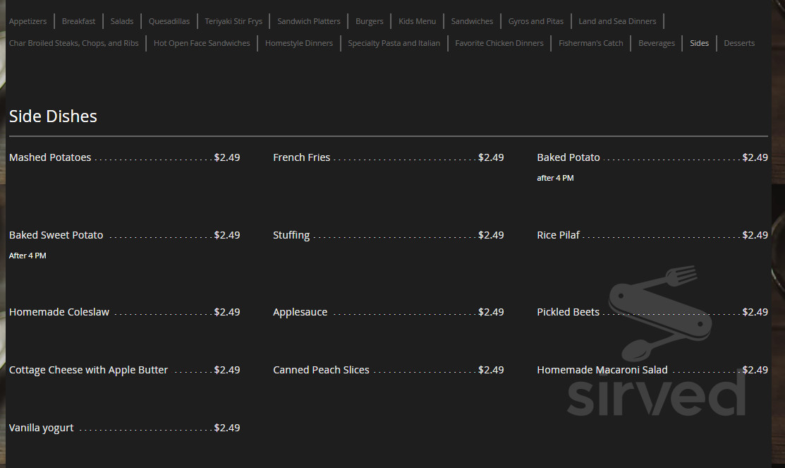 Middlesex Diner menus in Carlisle, Pennsylvania, United States