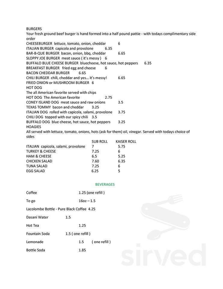 Menu - Richboro PA's 232 Corner Cafe | Sirved