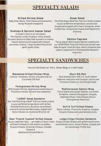 The Lodge at Silver Sands menu in East Haven, Connecticut, USA