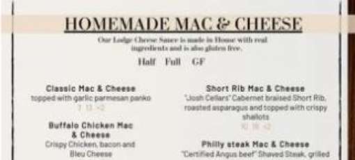 Menu for The Lodge at Silver Sands in East Haven, CT | Sirved
