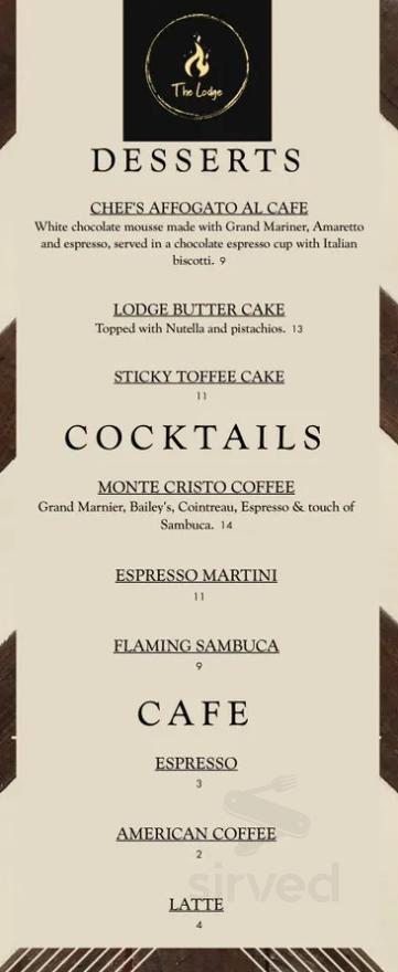 The Lodge at Silver Sands menu in East Haven, Connecticut, USA