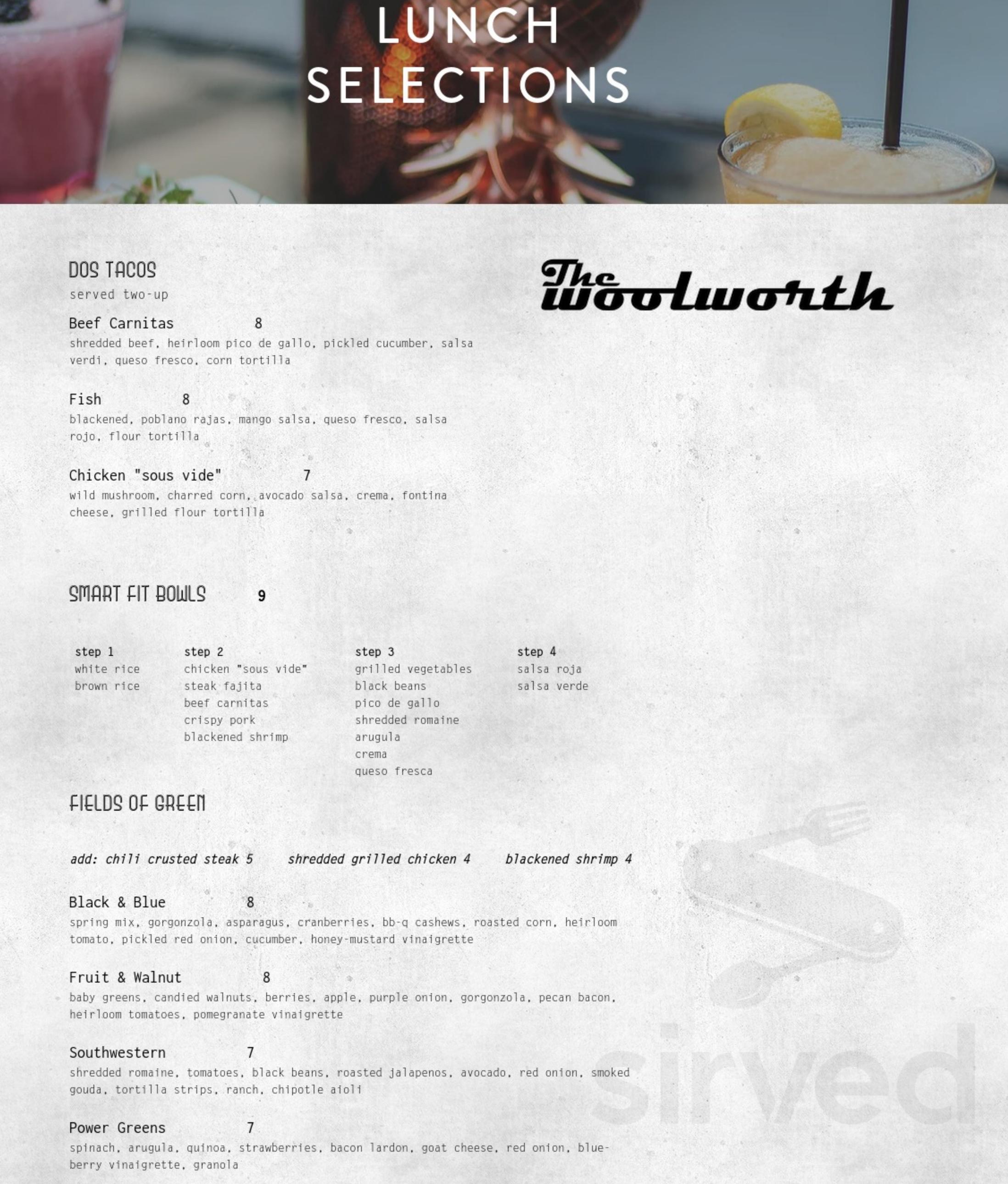 The Woolworth menu in Dallas, Texas, USA