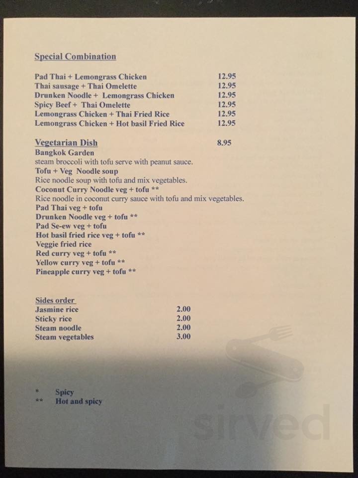 Thai sweet treats restaurant menu in Guilford, Connecticut, USA