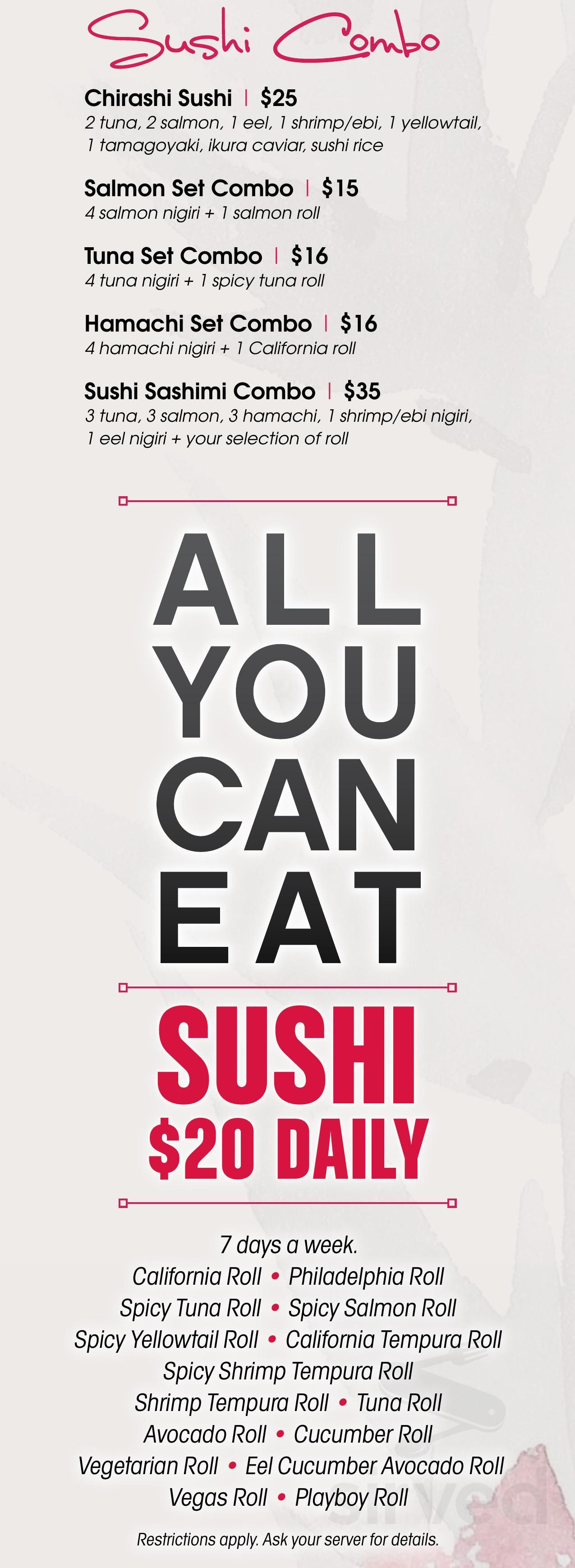 Menu - Tucson AZ's Ume Asian and Sushi | Sirved