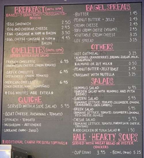 Cafe One menu in New York, New York, USA