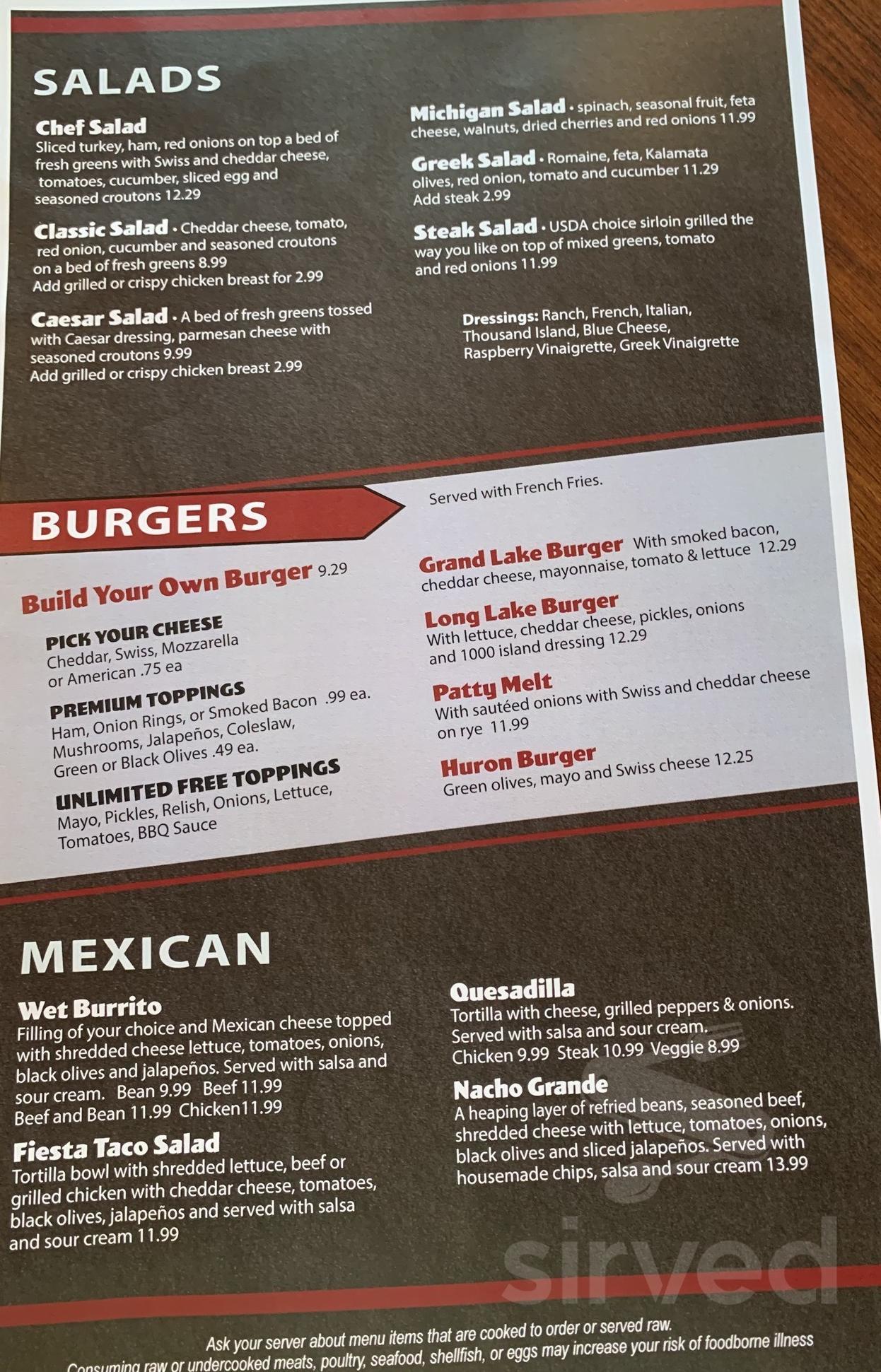 Hideaway Bar Menu - Alpena, Michigan | Sirved