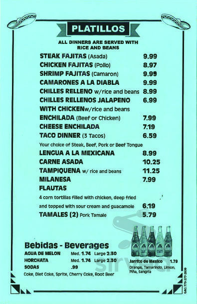 Alonso's Burrito Express menu in Wauconda, Illinois, USA