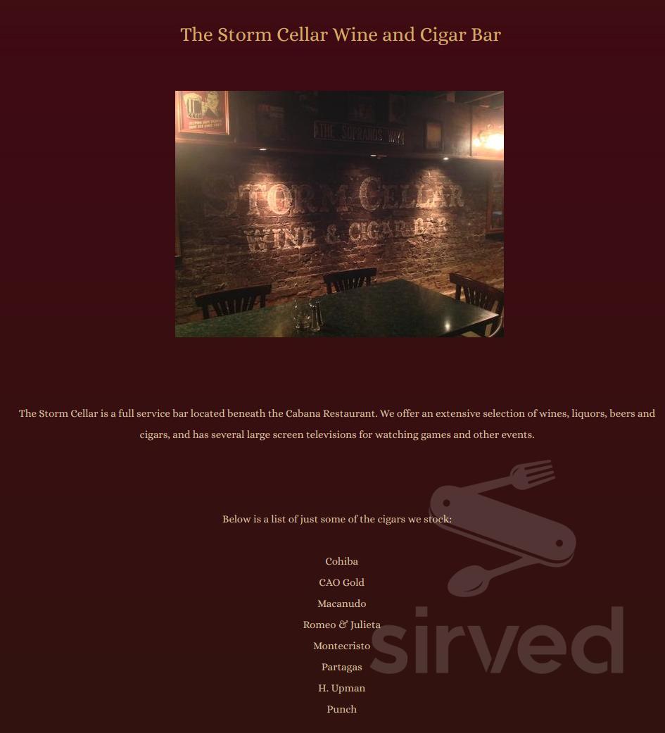 Menu - Newberry SC's Cabana Cafe | Sirved