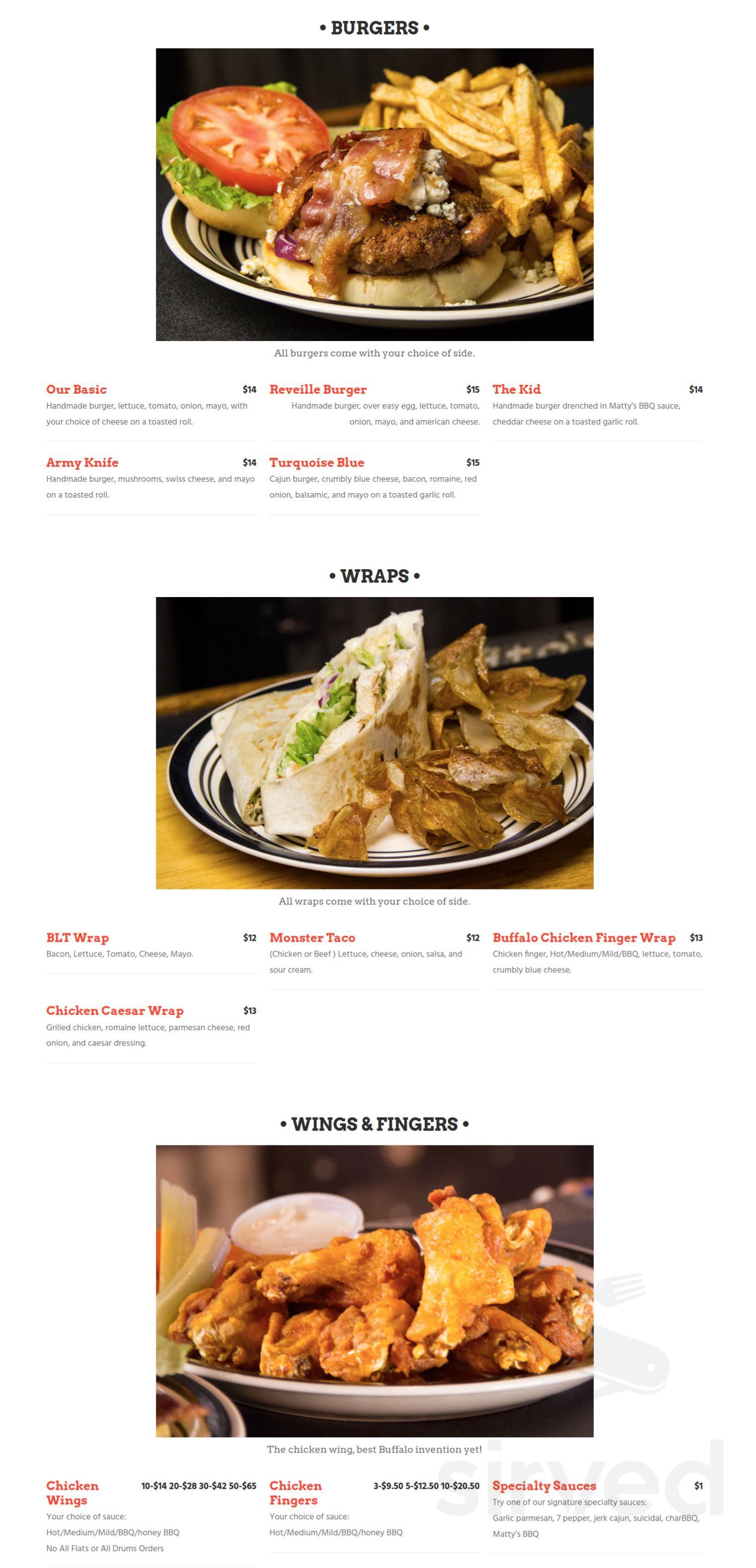 Matty's menu in Elma, New York, USA