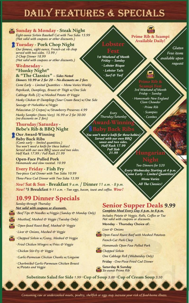 Green Diamond Grille & Pub menus in Barberton, Ohio, United States