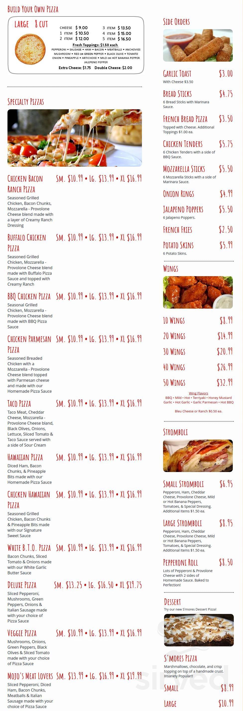 Menu - Parma OH's Napoleon's Pizza | Sirved