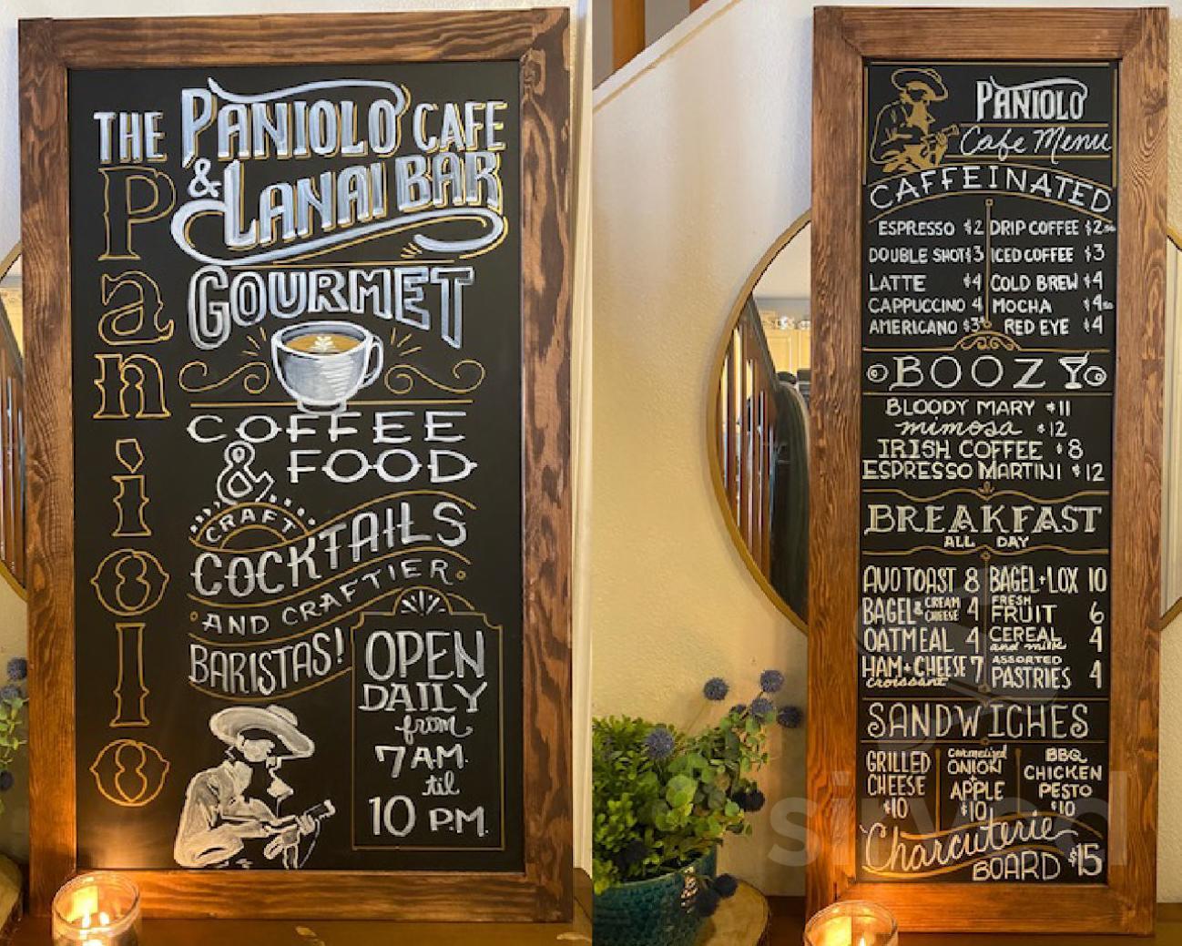 Paniolo Bar & Cafe menu in Honolulu, Hawaii, USA