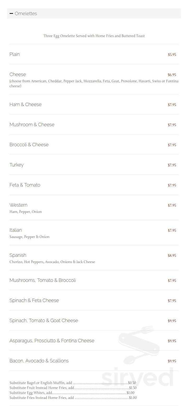 Bernards Cafe menu in Bernardsville, New Jersey, USA
