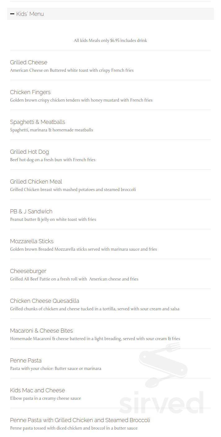 Bernards Cafe menu in Bernardsville, New Jersey, USA