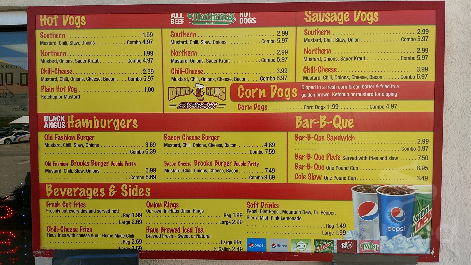 Menu for Daug Haus Express in Laurinburg, NC | Sirved
