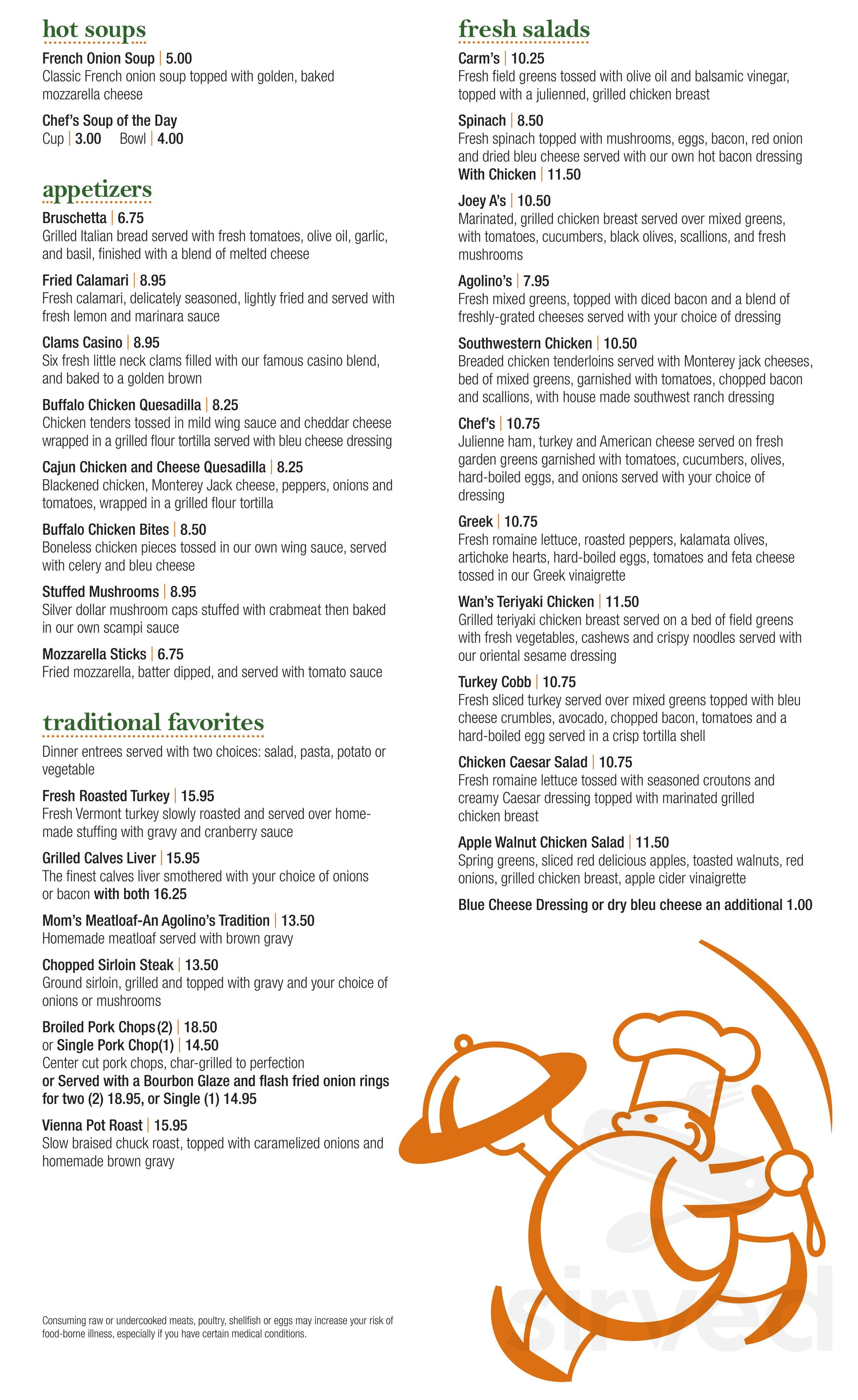 Menu for Agolinos in West Pittston, PA | Sirved
