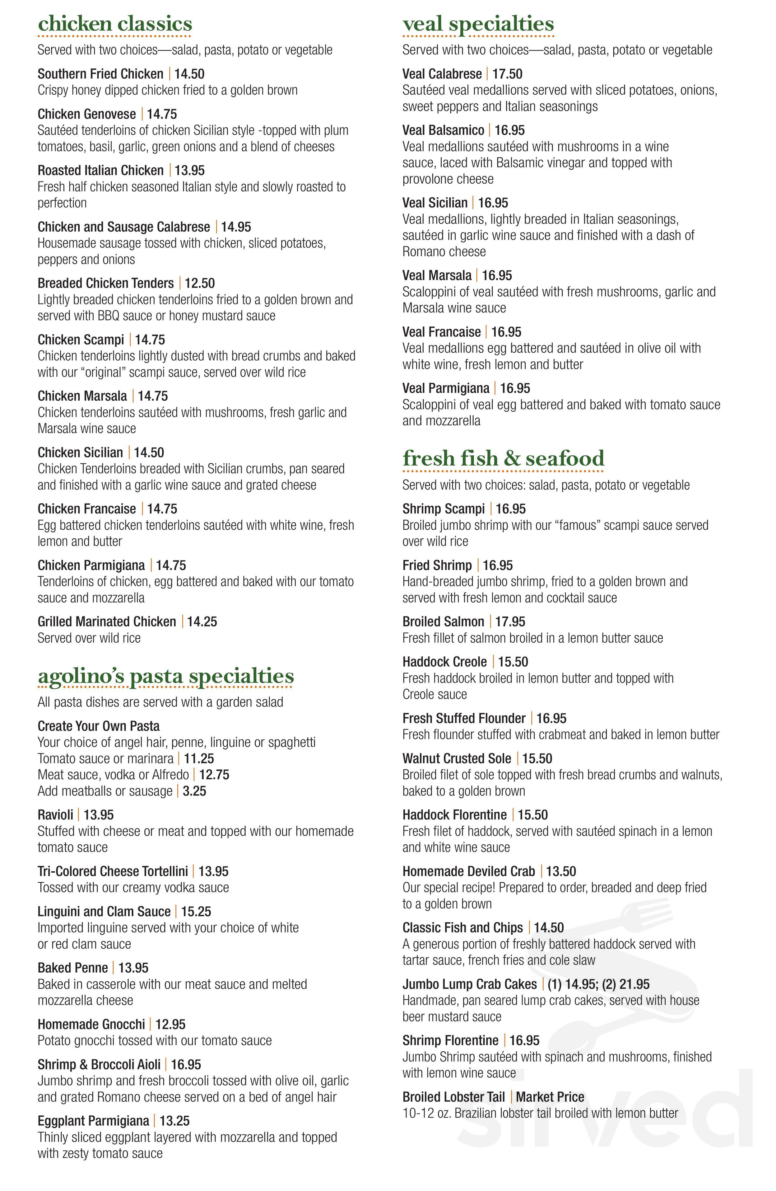 Agolinos menus in West Pittston, Pennsylvania, United States