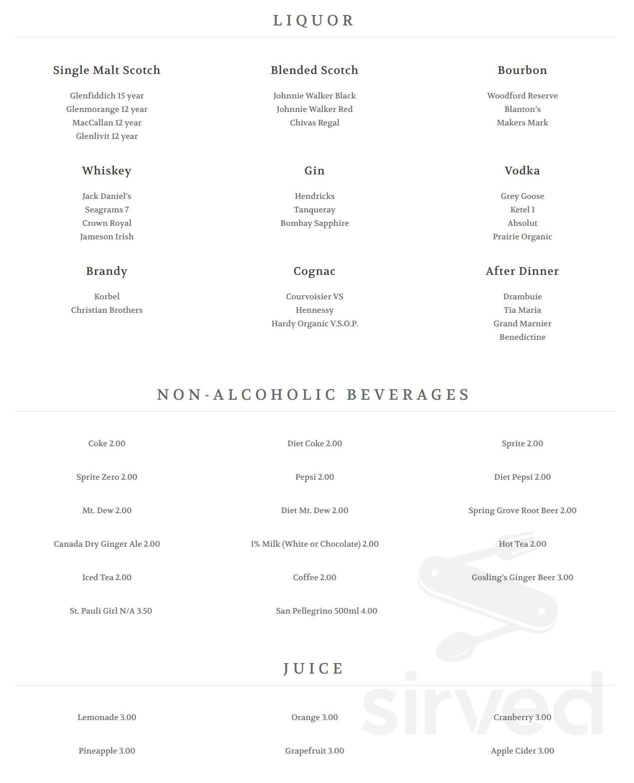 Menu - Winona MN's Signatures Restaurant | Sirved