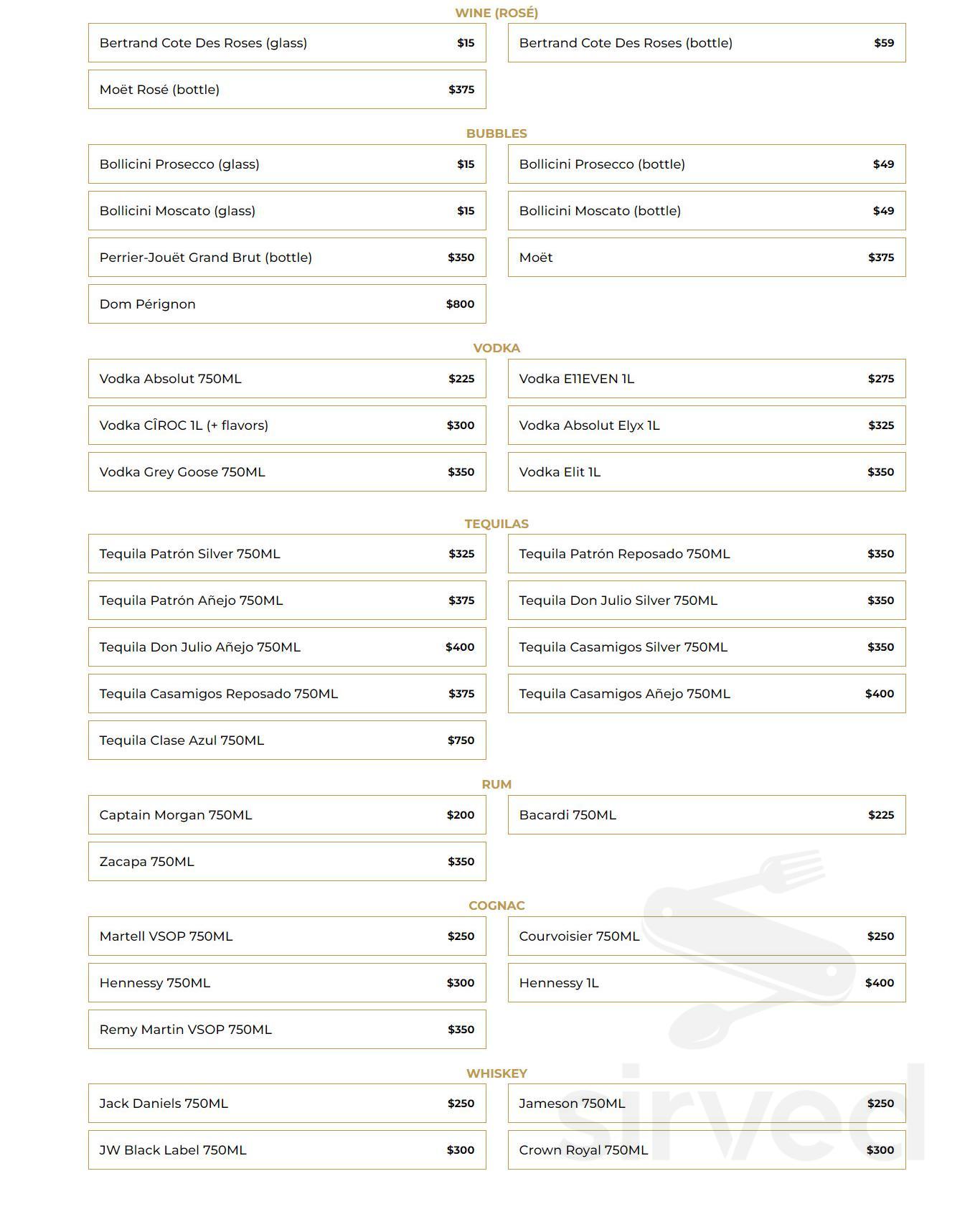 Menu - Miami Beach FL's Sola Miami Beach | Sirved