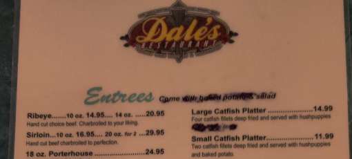 Menu for Dale's in Southaven, MS | Sirved