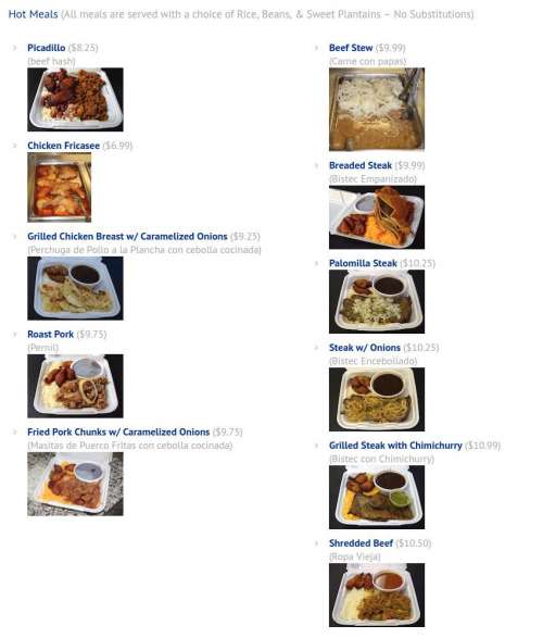 Cubans On the Run menu in Casselberry, Florida, USA