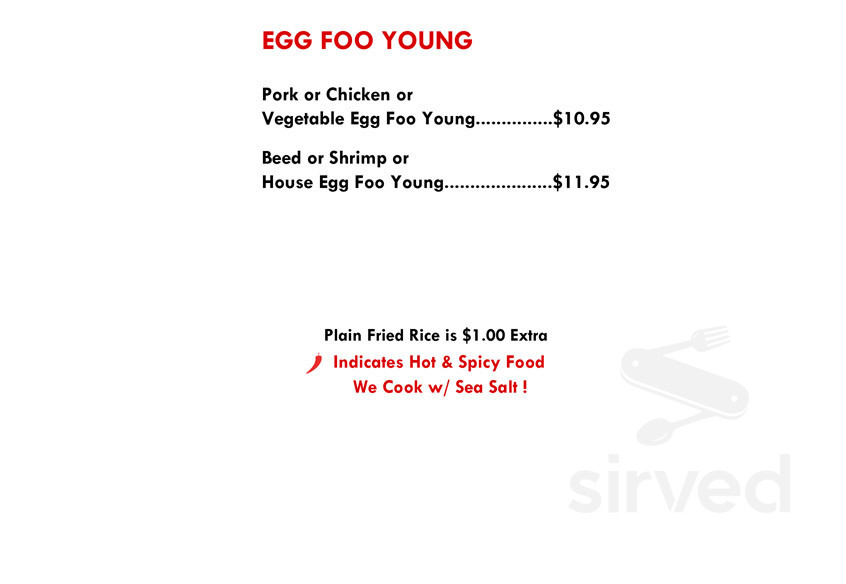 Hunan Inn menu in Atlanta, Georgia, USA