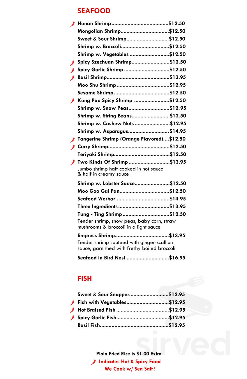 Hunan Inn menu in Atlanta, Georgia, USA