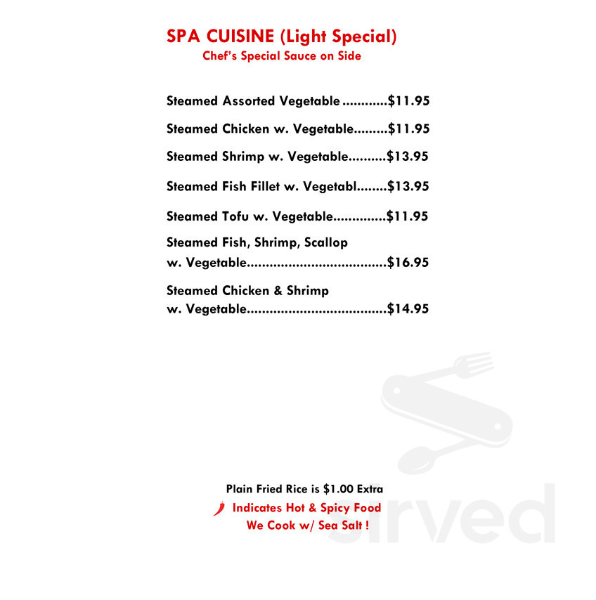 Hunan Inn menu in Atlanta, Georgia, USA