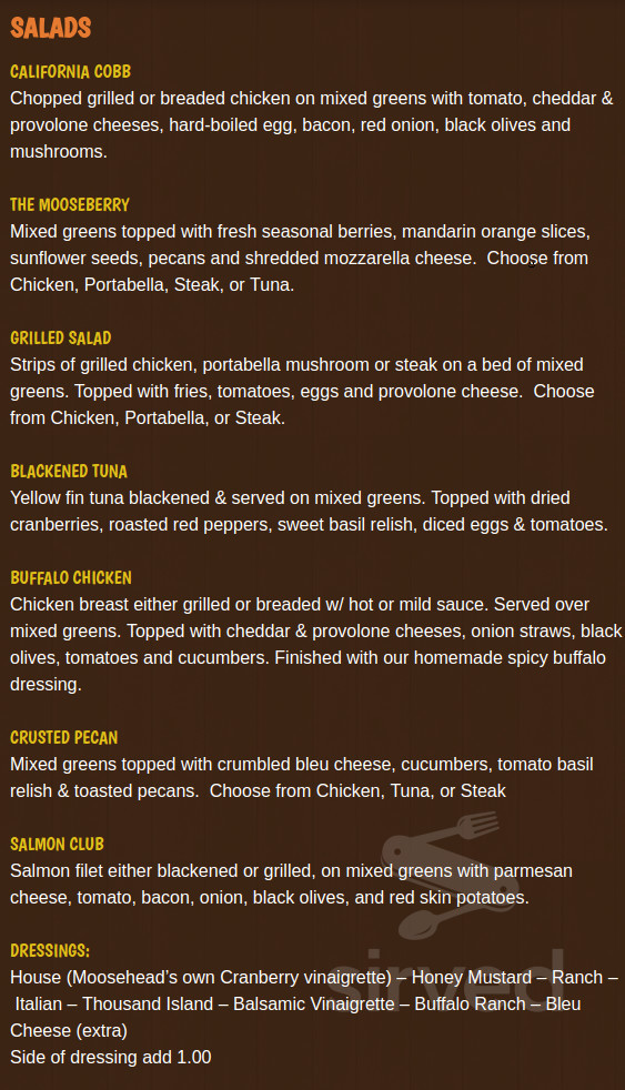 Moosehead Hoof & Ladder menus in Olmsted Falls, Ohio, United States