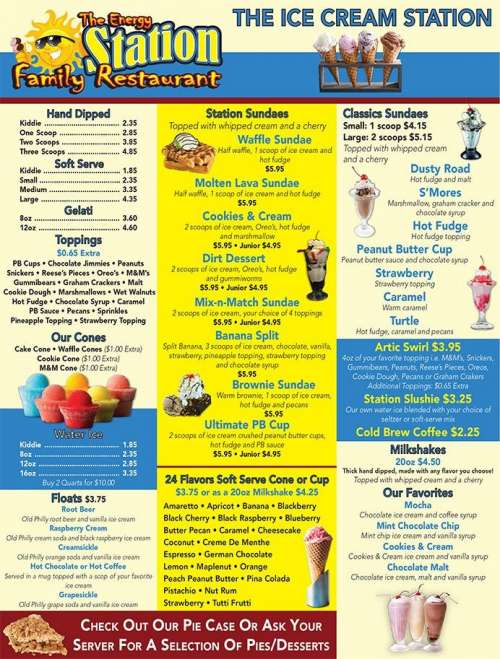 Energy Station menu in Harleysville, Pennsylvania, USA