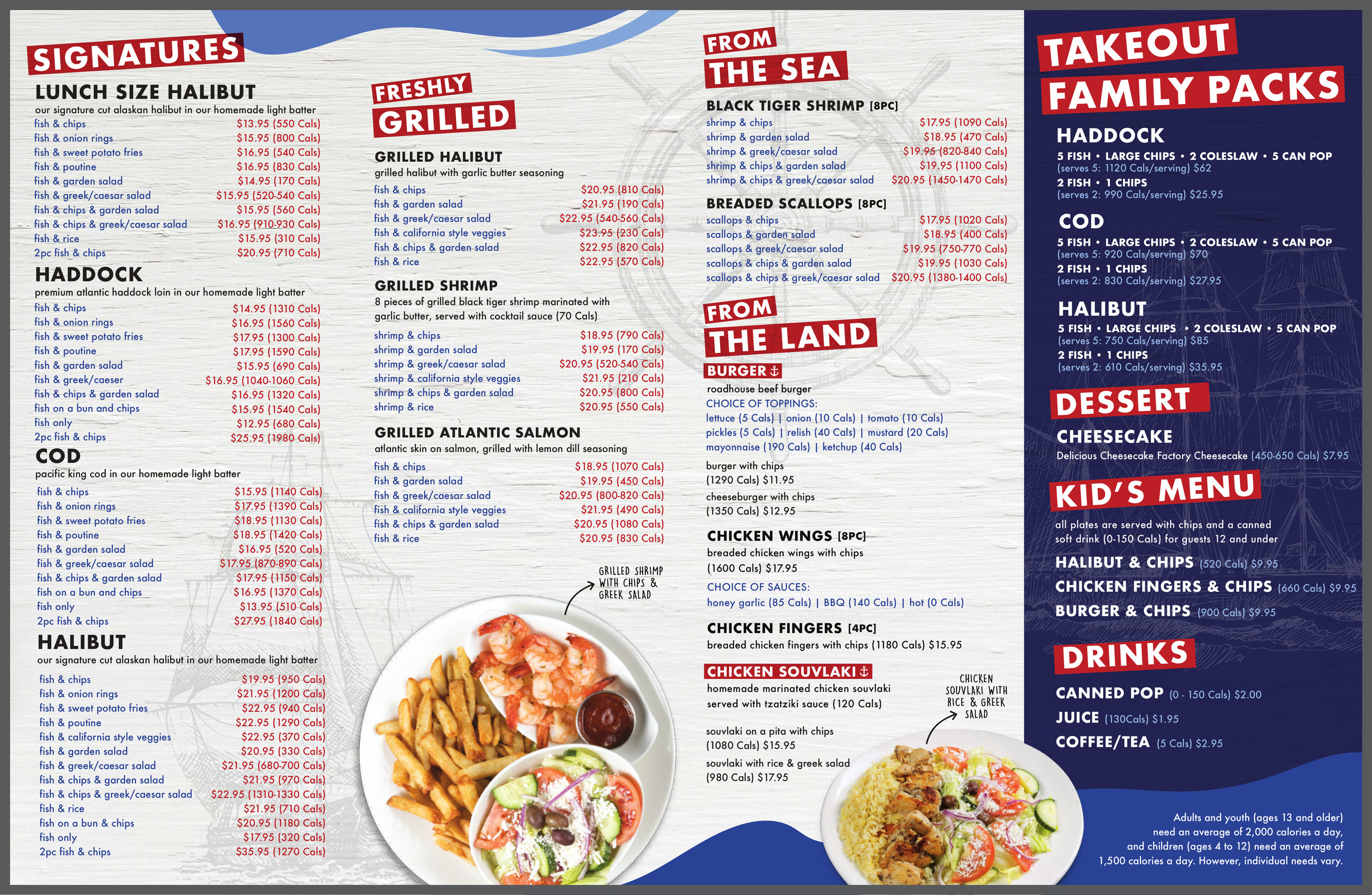 Halibut House Fish and Chips menus in Brantford, Ontario, Canada